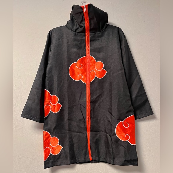 Jackets & Coats | Naruto Akatsuki Cosplay Overcoat Jacket Robe Red ...